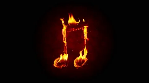 Burning musical notes made of real fire ... | Stock Video | Pond5