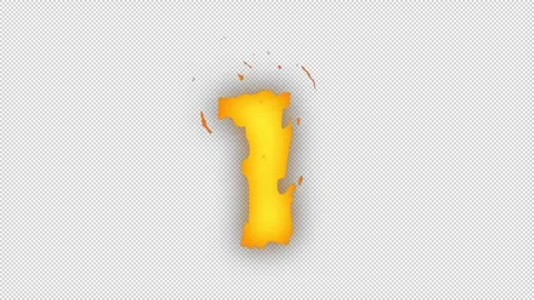 Burning Number 1, Fire Alphabet Animatio... | Stock Video | Pond5