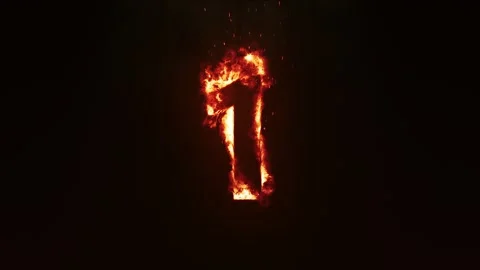 Burning Number 1. Fire Number | Stock Video | Pond5