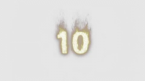 Burning Number 10. Fire Number. Alpha Ch... | Stock Video | Pond5