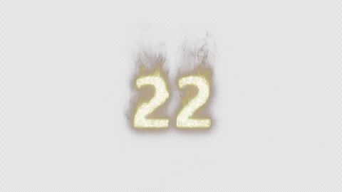 Burning Number 22. Fire Number. Alpha Ch... | Stock Video | Pond5