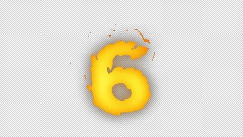 Burning Number 6, Fire Alphabet Animatio... | Stock Video | Pond5