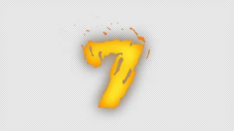 Burning Number 7, Fire Alphabet Animatio... | Stock Video | Pond5