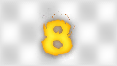 Burning Number 8, Fire Alphabet Animatio... | Stock Video | Pond5