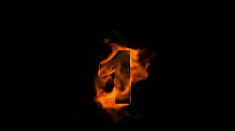 burning numbers 1,flames on black backgr... | Stock Video | Pond5
