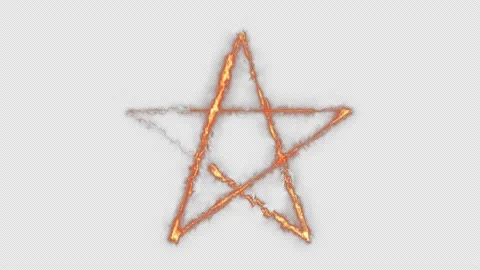 Burning Pentagram Symbol on Alpha | Stock Video | Pond5