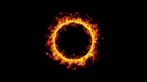 Burning Ring of Fire, Realistic Circle o... | Stock Video | Pond5