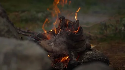 Burning Sneakers on Fire. Goodbye old sh... | Stock Video | Pond5