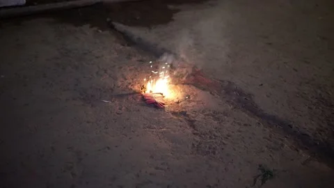 burning traditional Fire crackers patakh... | Stock Video | Pond5