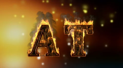 at . burning word on glowing background | Stock Video | Pond5