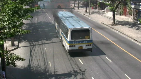 BUS AS BOMB Rolling Explosive Burning at... | Stock Video | Pond5