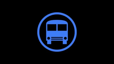 Bus circle shape icon blue color animati... | Stock Video | Pond5