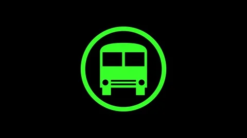 Bus circle shape icon green color animat... | Stock Video | Pond5
