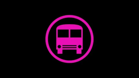 Bus circle shape icon pink color animati... | Stock Video | Pond5