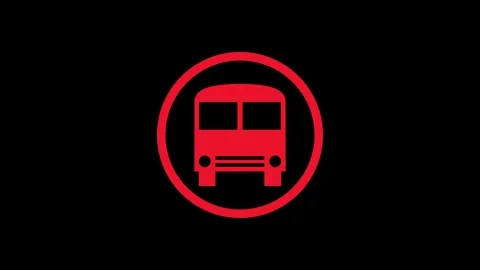 Bus circle shape icon red color animatio... | Stock Video | Pond5
