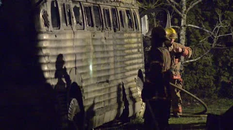 Bus Fire Stock Footage ~ Royalty Free Stock Videos | Pond5