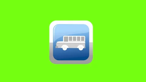 Bus icon green screen. Vehicle loop anim... | Stock Video | Pond5