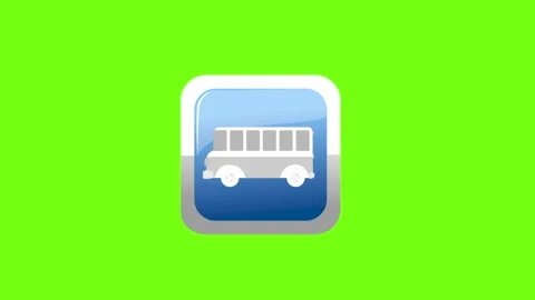 Bus icon green screen. Vehicle loop anim... | Stock Video | Pond5
