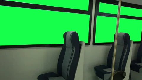 Bus inside with a green screen. | Stock Video | Pond5