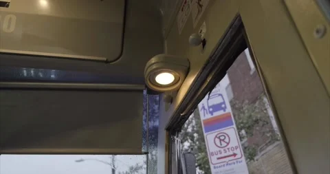 Bus Interior door cabin light turns off ... | Stock Video | Pond5