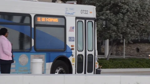 Bus leaving bus stop in Fort Lauderdale,... | Stock Video | Pond5