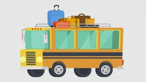 Bus with luggage. Animation of the bus v... | Stock Video | Pond5