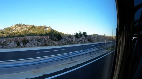 Bus Ride On A Highway Trough Coastal Cro... | Stock Video | Pond5