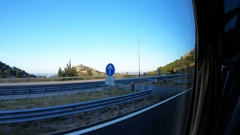 Bus Ride On A Highway Trough Coastal Cro... | Stock Video | Pond5
