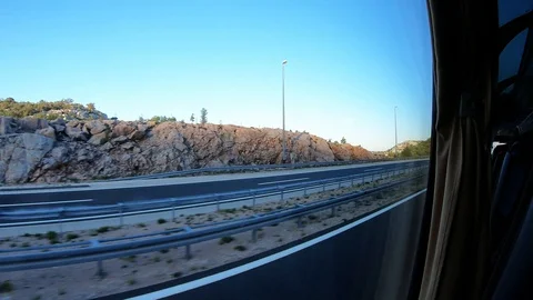 Bus Ride On A Highway Trough Coastal Cro... | Stock Video | Pond5