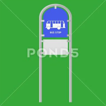 Bus sign stop vector illustration: Graphic #170183533