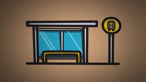 bus stop Sketch and 2d animated | Stock Video | Pond5