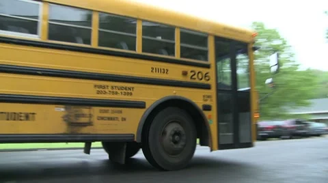 School Bus Leaving Stock Video Footage | Royalty Free School Bus ...