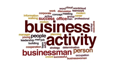 Business activity animated word cloud, t... | Stock Video | Pond5