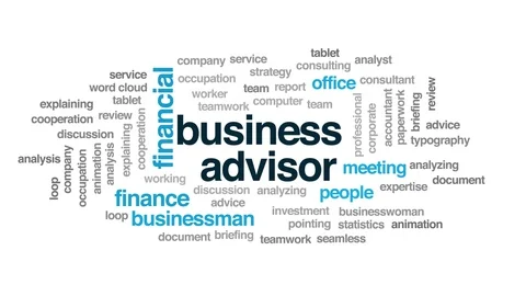 Business advisor animated word cloud. Ki... | Stock Video | Pond5