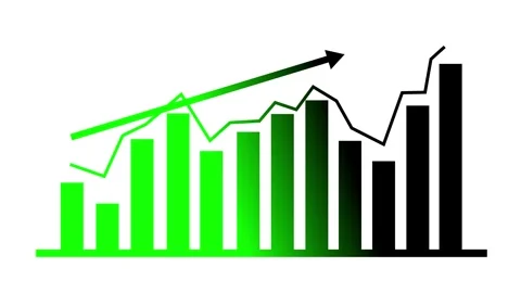 Business Bar Chart with Fluctuating Line... | Stock Video | Pond5
