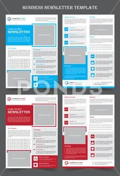 Business Case Study Newsletter Template Illustration #229451700