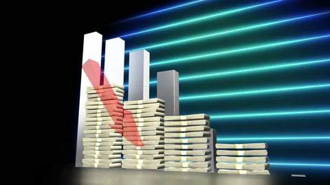 Business chart falling down animation | Stock Video | Pond5