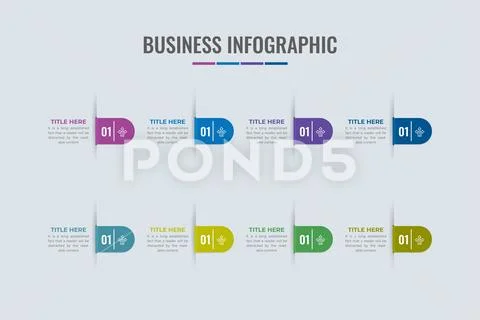 Business chart flow infographic diagram vector with work step sections ...