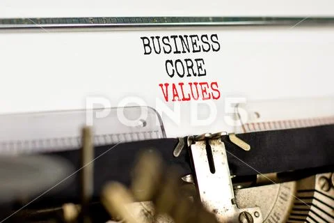Business core values symbol. Concept words Business core values typed ...