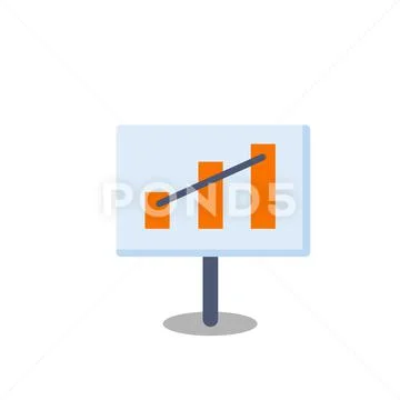 Business diagram. Graph at presentation. Growth chart. Sheet on stand ...