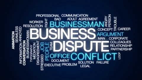 Business dispute animated word cloud. Ki... | Stock Video | Pond5