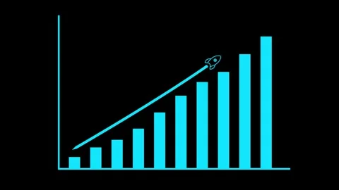 Business Graph chart With rocket growth ... | Stock Video | Pond5