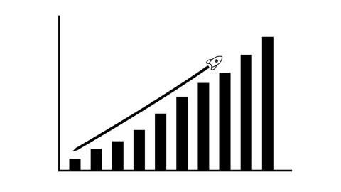 Business Graph chart With rocket growth ... | Stock Video | Pond5