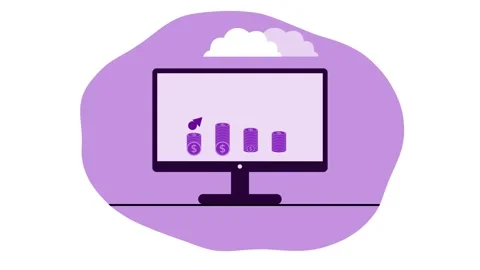 Business graph dollar coin pc monitor an... | Stock Video | Pond5