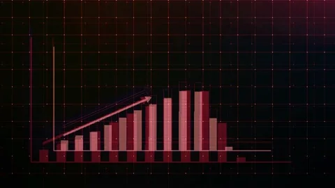 Business increase graph animation red | Stock Video | Pond5