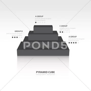 Business Infographics pyramid cube black color balance: Graphic #55013417