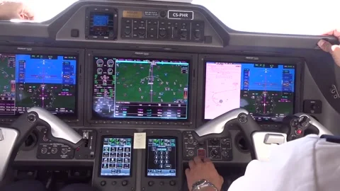 Business Jet Cockpit Action Panels Instr... | Stock Video | Pond5
