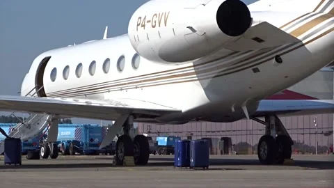 Business Jet Handling at International A... | Stock Video | Pond5