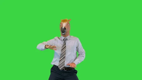 Business man in a horse mask dancing on ... | Stock Video | Pond5