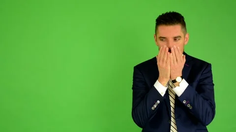 business man surprised - green screen - ... | Stock Video | Pond5